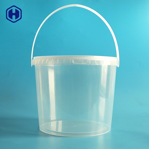 Round IML Bucket Food Grade Candies Clear Cylinder Container With Cap