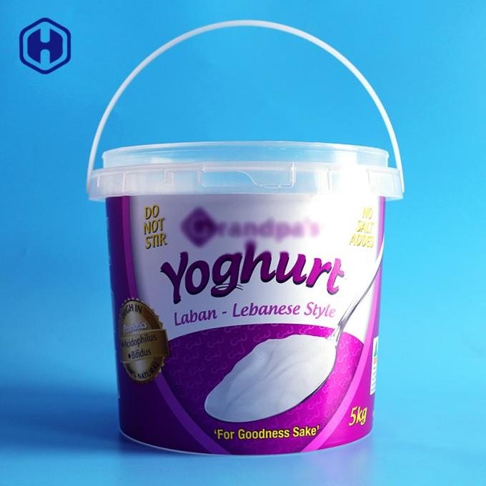 Environmentally - Friendly Yogurt IML Bucket 5000 ML Customize Labeling