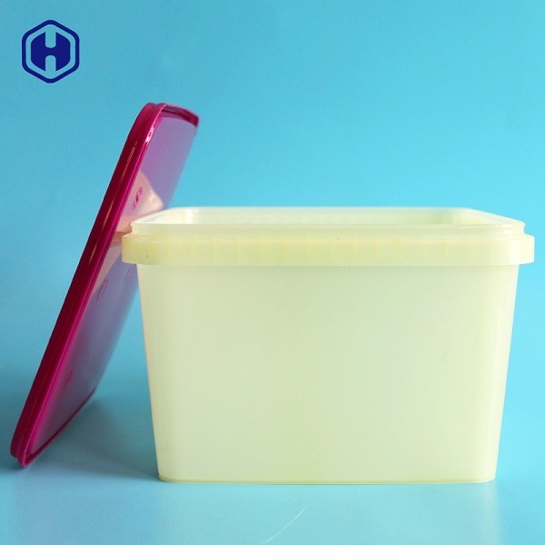Recycled PP IML Tubs 2800ML 94OZ Thin Wall Square Food Grade Buckets
