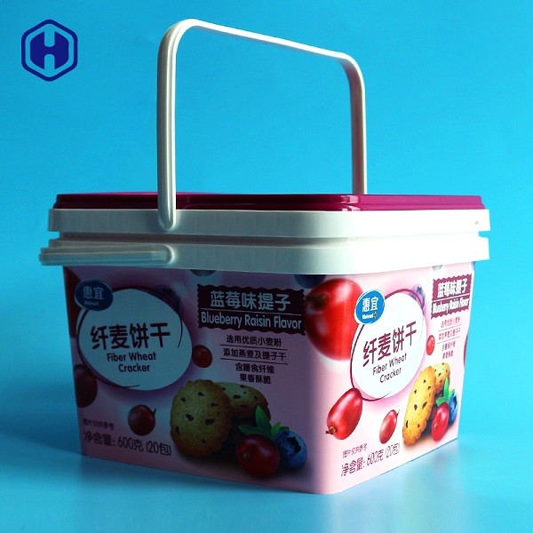 Leak Proof IML Tubs / BPA Free Square Food Grade Buckets Inside Length ...